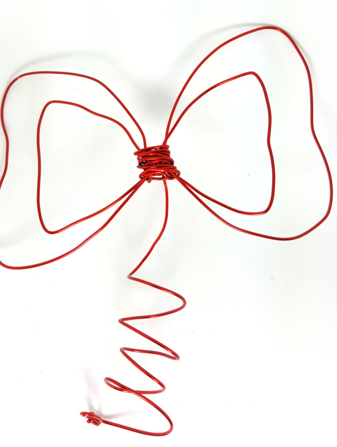Whimsical Red Bow Tree Topper Decor - Red Christmas Tree Topper Bow ...