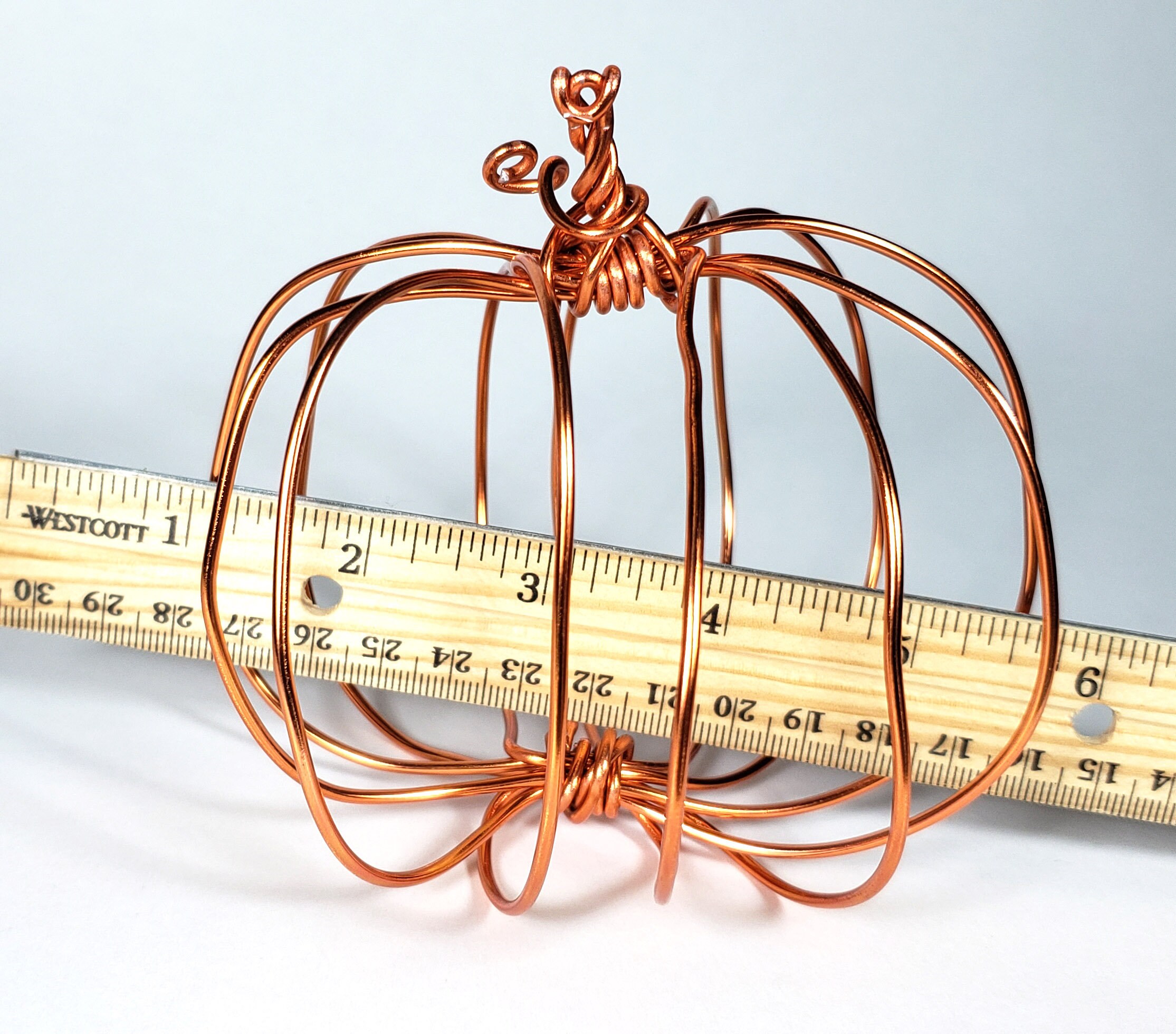 Copper Wire Pumpkin - Medium Large Pumpkin Simple Copper Fall Decor ...