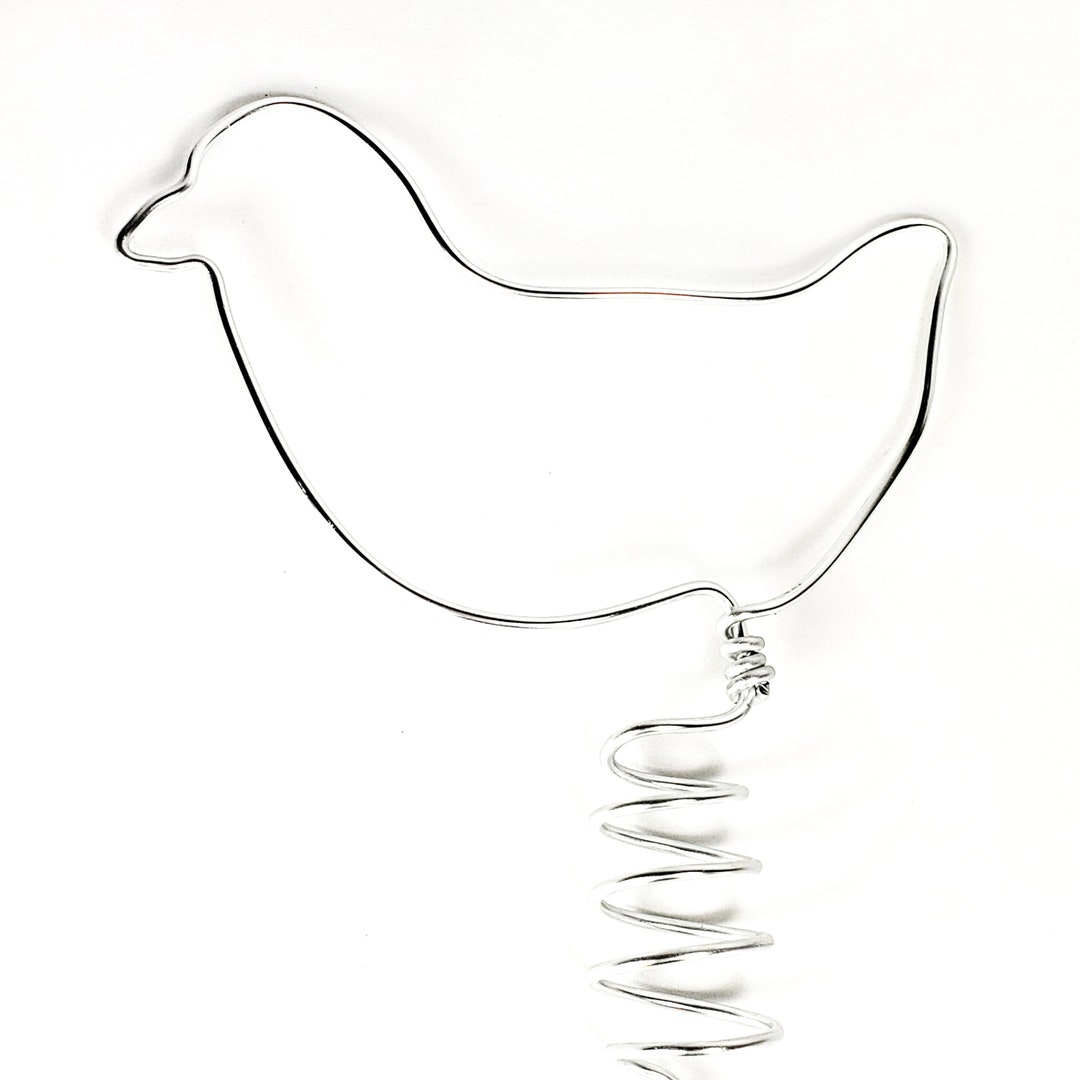 Bird Duck Tree Topper - Silver Tree Topper - Handmade Bird Wire Tree ...