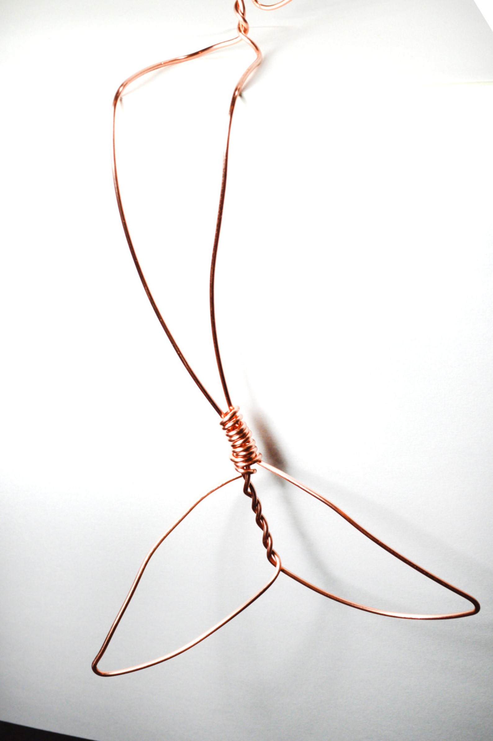 Big Copper Mermaid W/ Long Hair- Wire Sculpture Bookshelf Mermaid ...