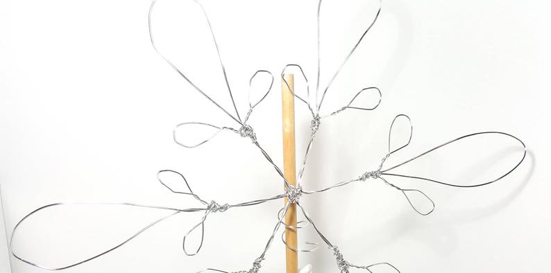 Giant Silver Wire Snowflake Tree Topper Big wire Christmas | Etsy