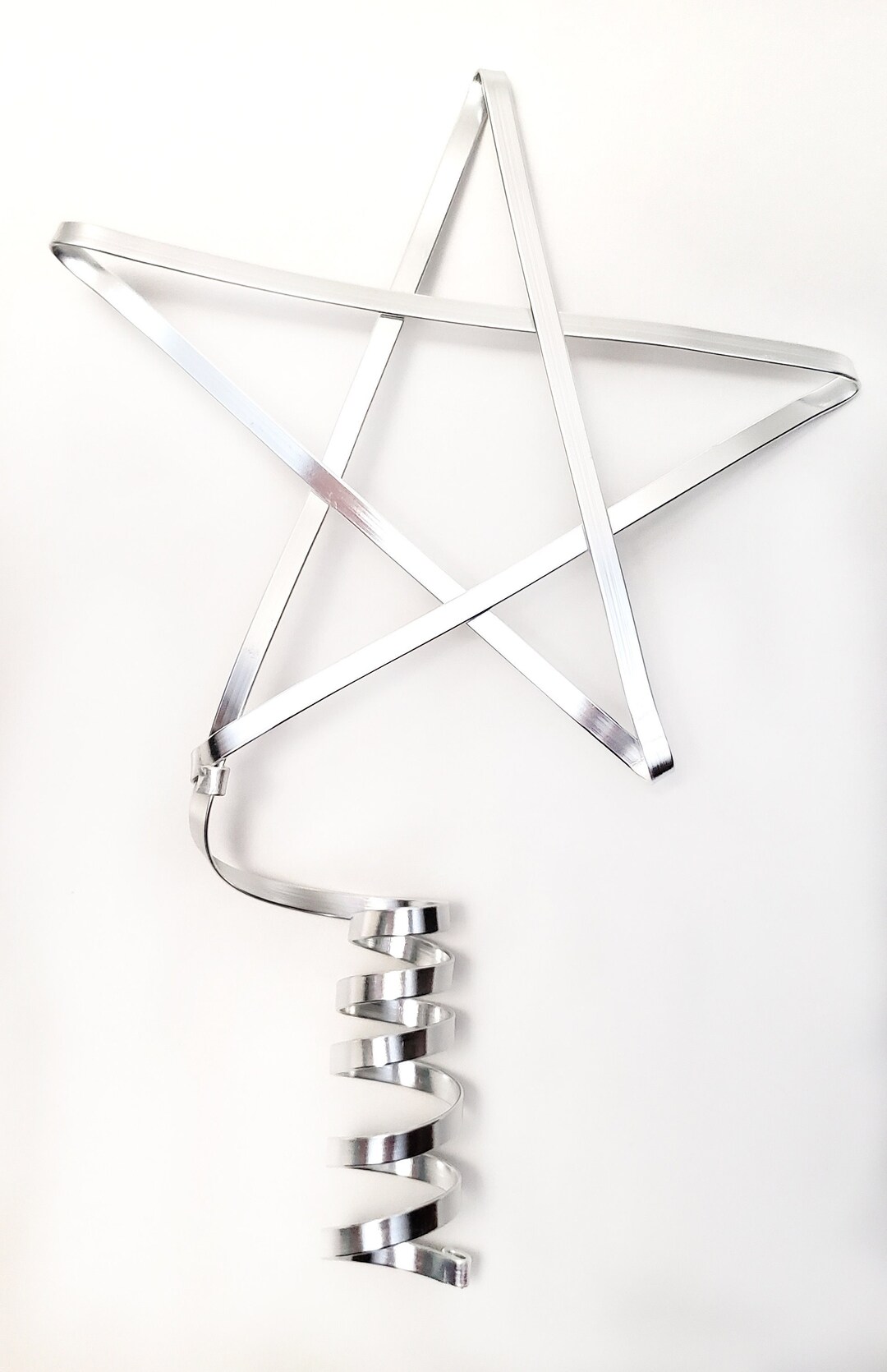 6" Silver Star Tree Topper - Classic Metal Star Handmade Tree Topper ...