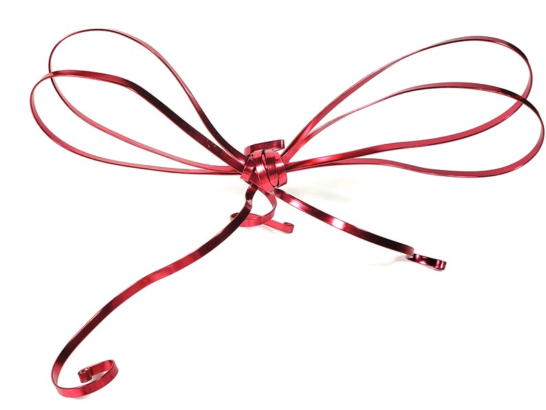 XL Double Bow Tree Topper Red Metallic Metal Handmade Tree - Etsy