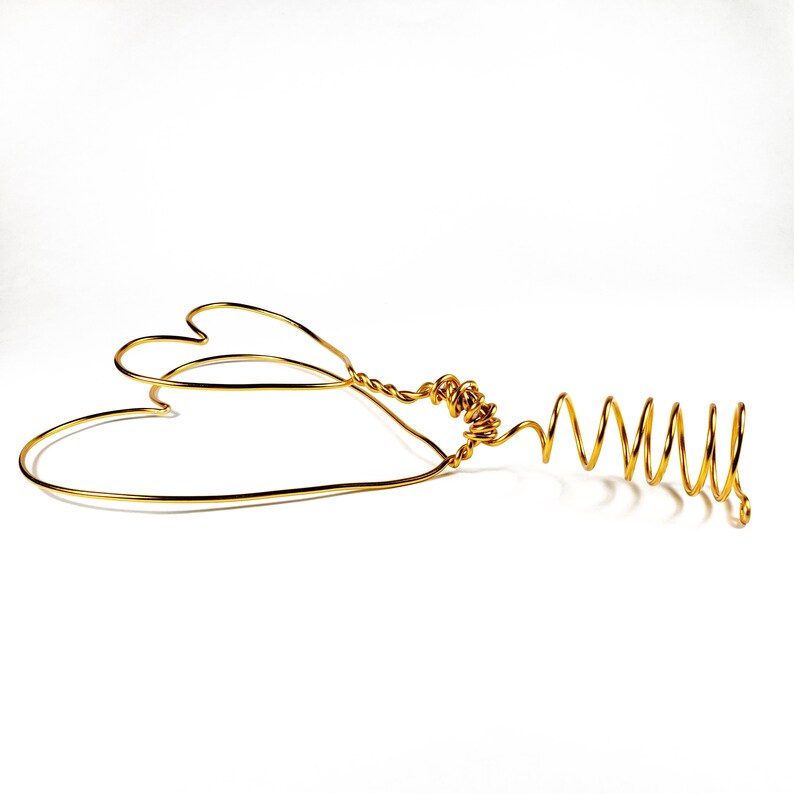 Double Heart Tree Topper- 5" Gold Two Hearts Wire Tree Topper - 122322 ...