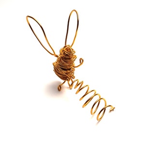 Mini Chubby Golden Bee Tree Topper - Bottle Topper Wire Bee - Cartoony ...