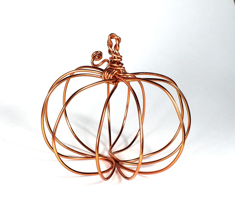 Wire Pumpkin - Small Simple Copper Pumpkin Fall Decor - Handmade ...