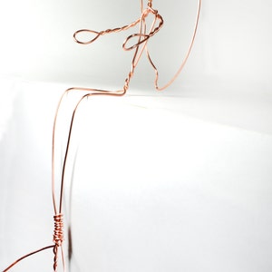 Big Copper Mermaid W/ Long Hair- Wire Sculpture Bookshelf Mermaid ...