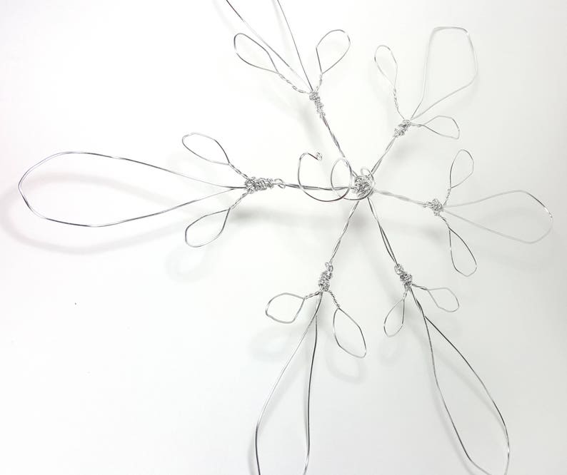 Giant Silver Wire Snowflake Tree Topper Big wire Christmas | Etsy