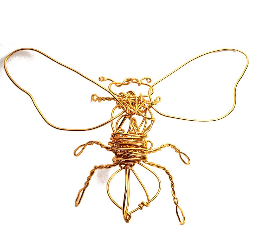 Golden Bee Tree Topper - Wreath Decoration - Wire Bee - Etsy