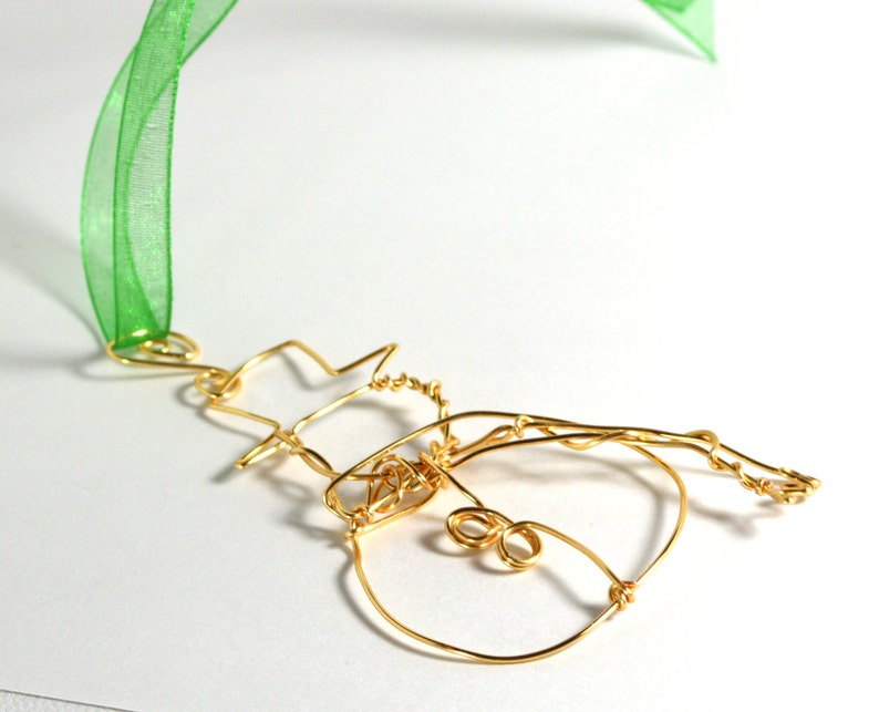 Golden Snowman Ornament Handmade Gold Wire Snowman in Hat - Etsy