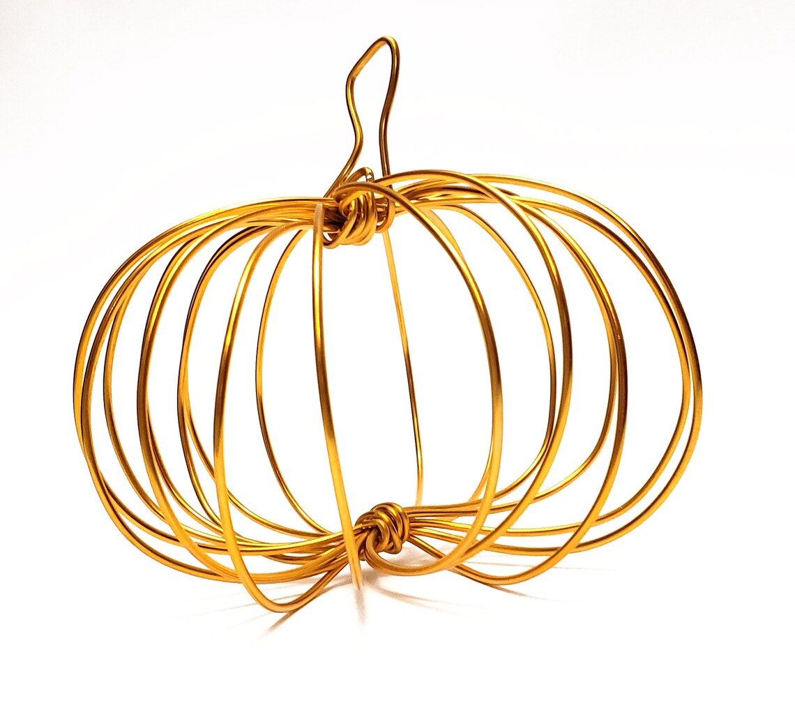 Golden Wire Pumpkin Medium Small Gold Pumpkin Metallic - Etsy