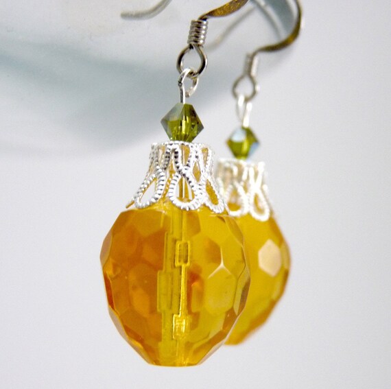 Lemon Drop Pineapple yellow crystal Earrings | Etsy