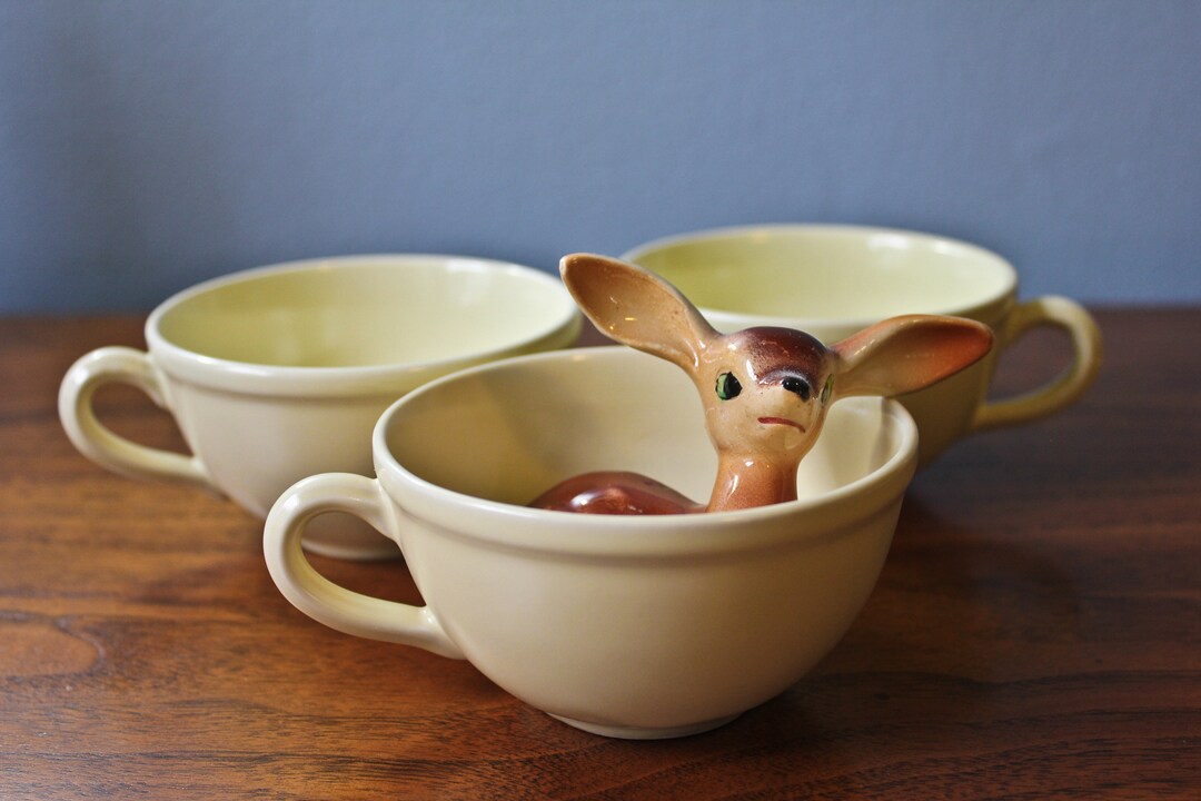 Light Yellow Ultra California Teacups, Circa 1930s, Thirties Era Yellow ...