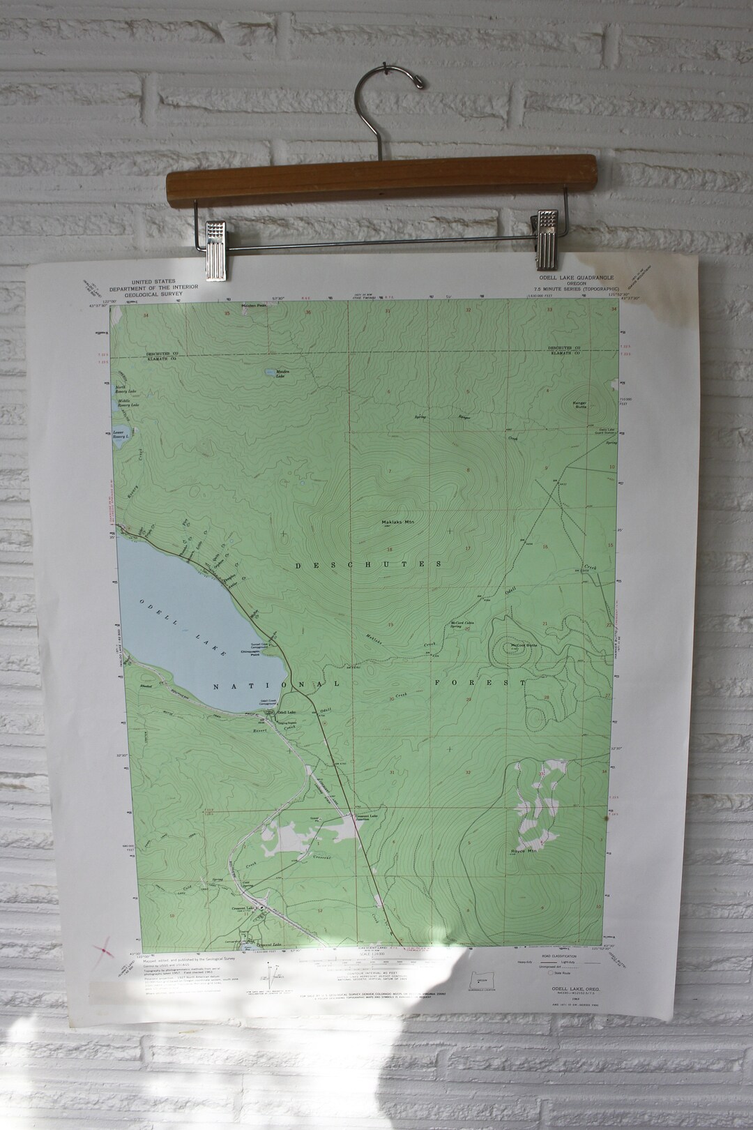 Vintage Odell Lake Oregon Map: 1963 Topographic Quadrangle - Etsy