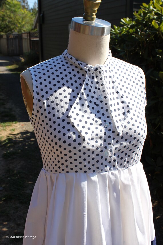 Fashionland Navy Polka Dot Pussy Bow Detailed Mini Dr… Gem