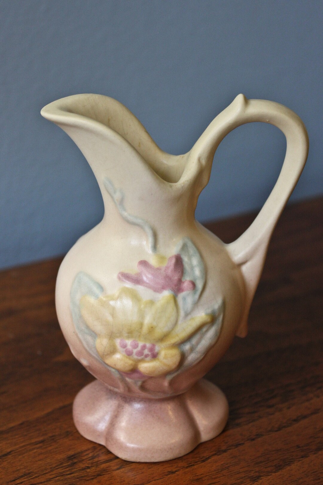 Small Pink and Yellow Hull Pitcher, Circa 1950s, Fifties Era Hull Mini ...