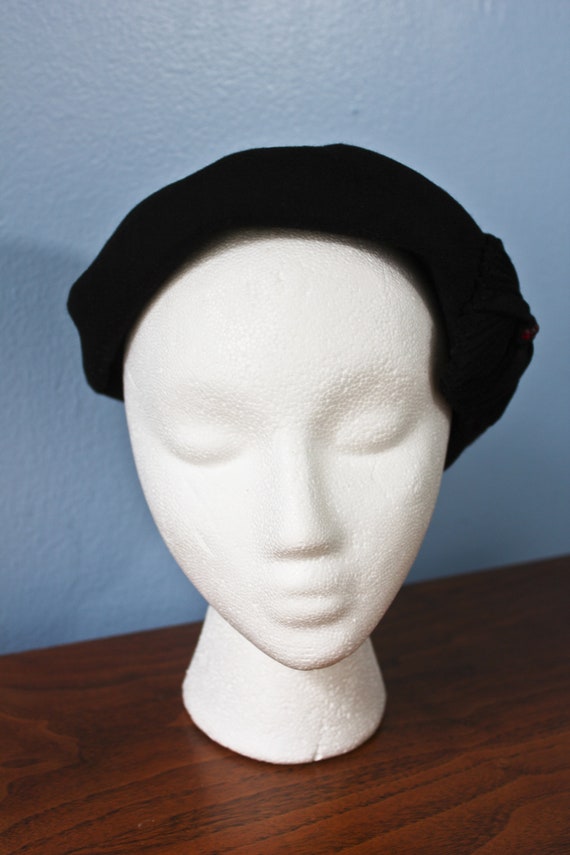 Fifties Era Reisfield's Black Calot Style Hat, Circa … - Gem