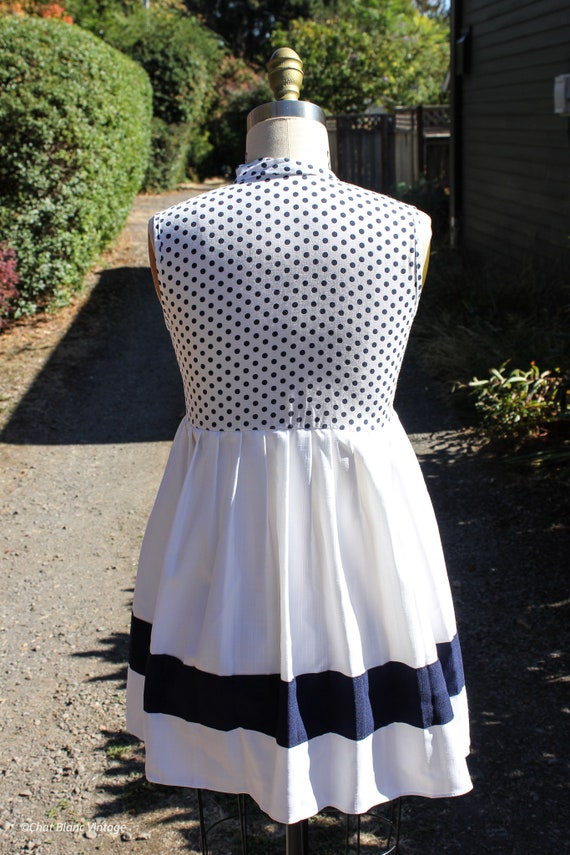Fashionland Navy Polka Dot Pussy Bow Detailed Mini Dr… Gem