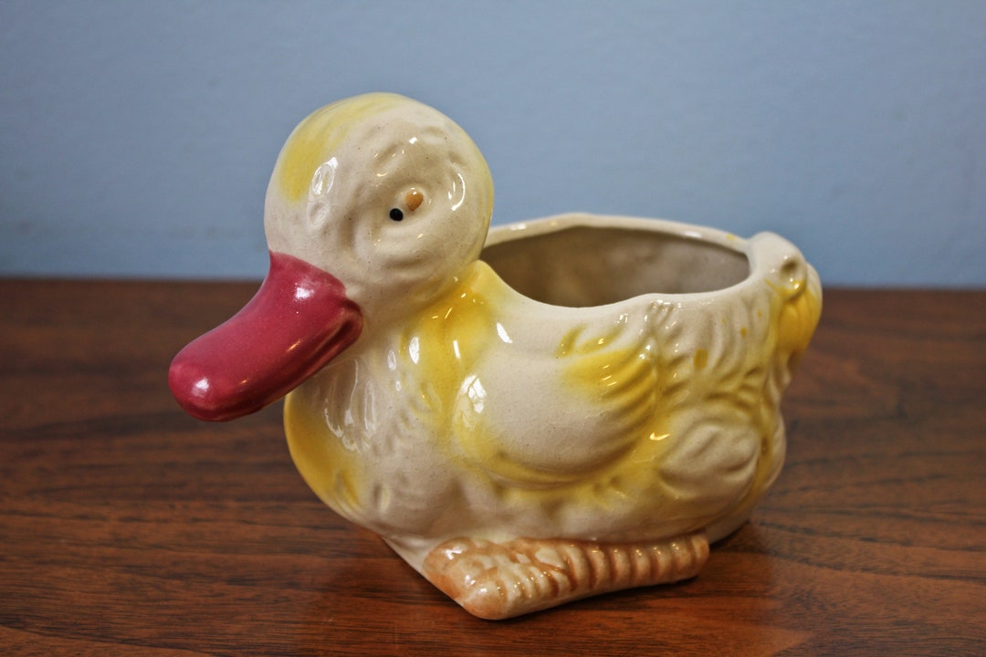 Vintage Yellow Duck Planter: 1950s Ceramic Decor, Made in Japan - Etsy