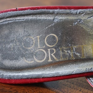 Vintage Red Kitten Heel Paolo Coretti Shoes, Red Open Toe Red Kitten ...