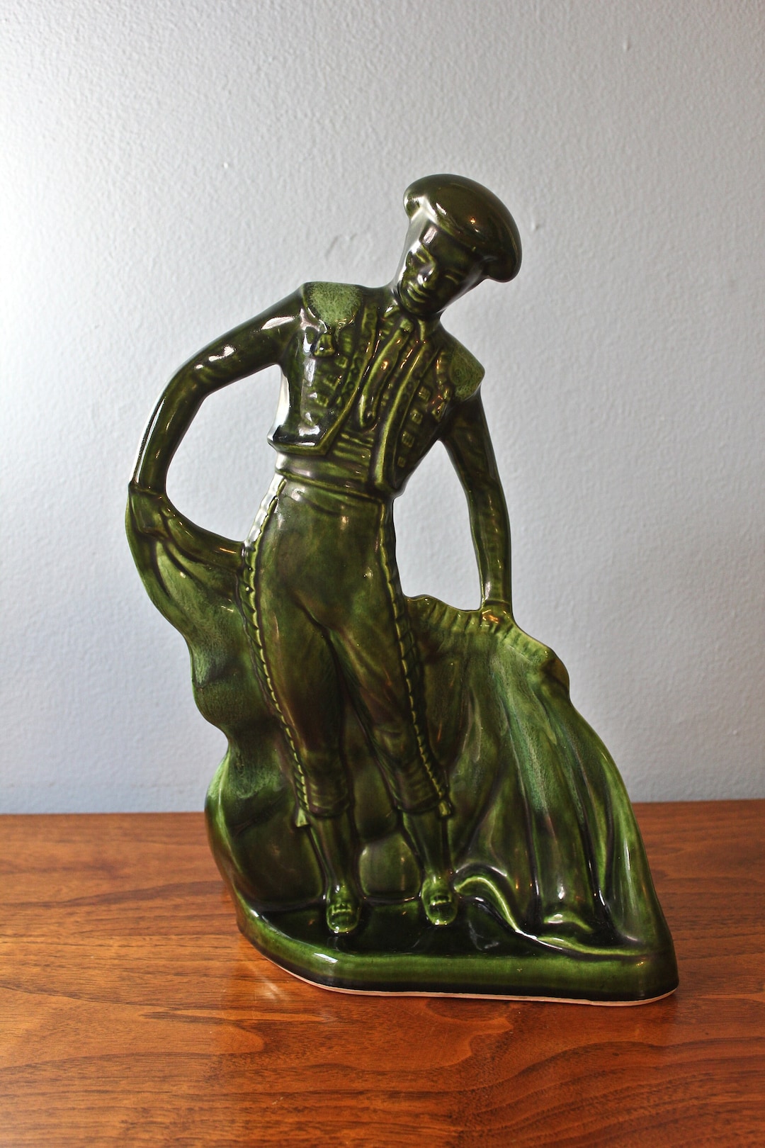 Rare Lane and Co. Matador TV Lamp: 1950s Mottled Green Ceramic - Etsy