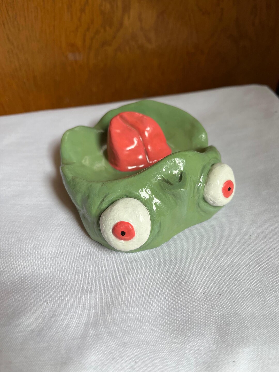 Handmade Green Weird-faced Monster Clay Ash Tray - Etsy