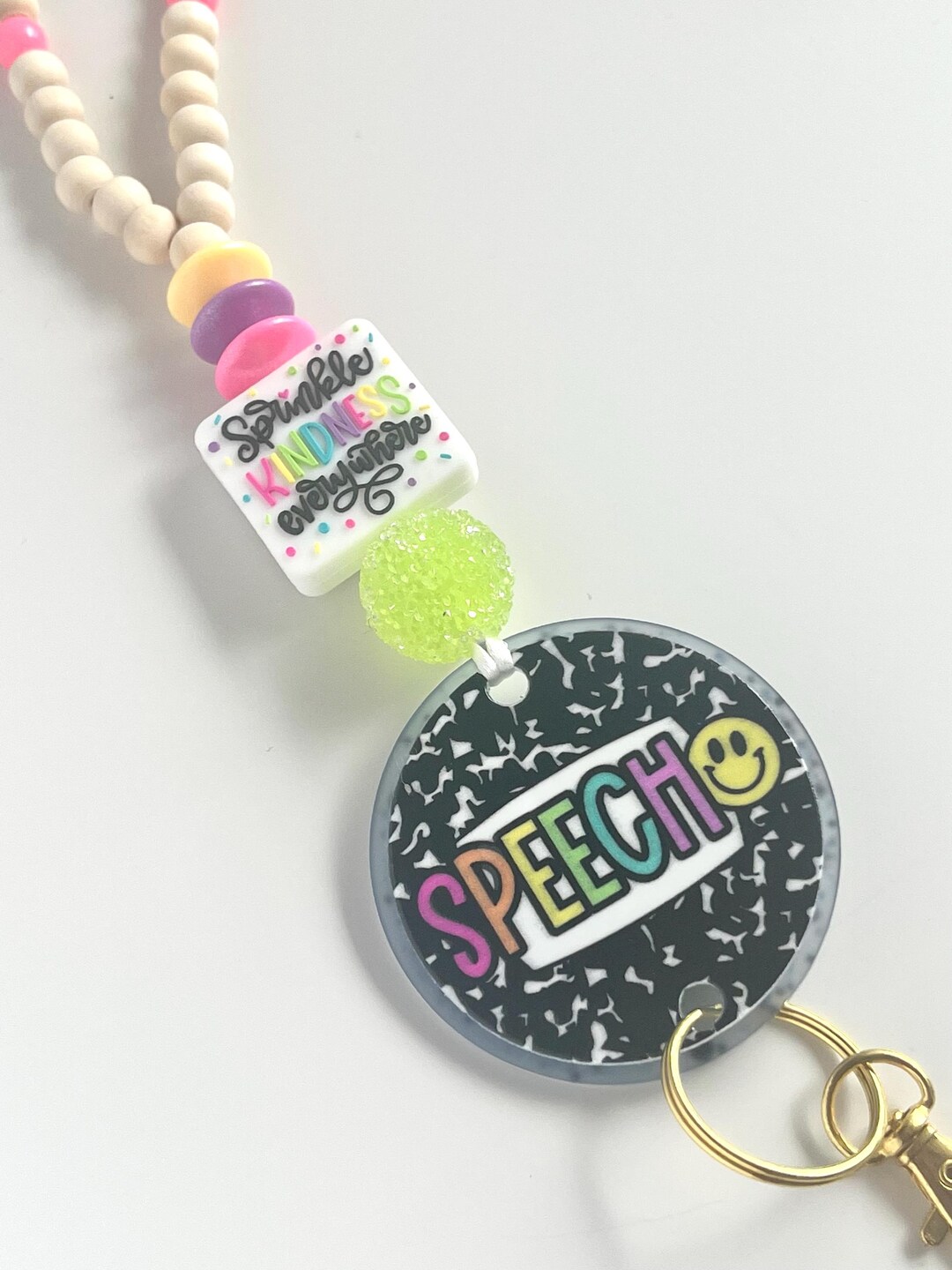 SLP Lanyard | Pastel Beaded Lanyard | Personalized Lanyard | Trendy ...