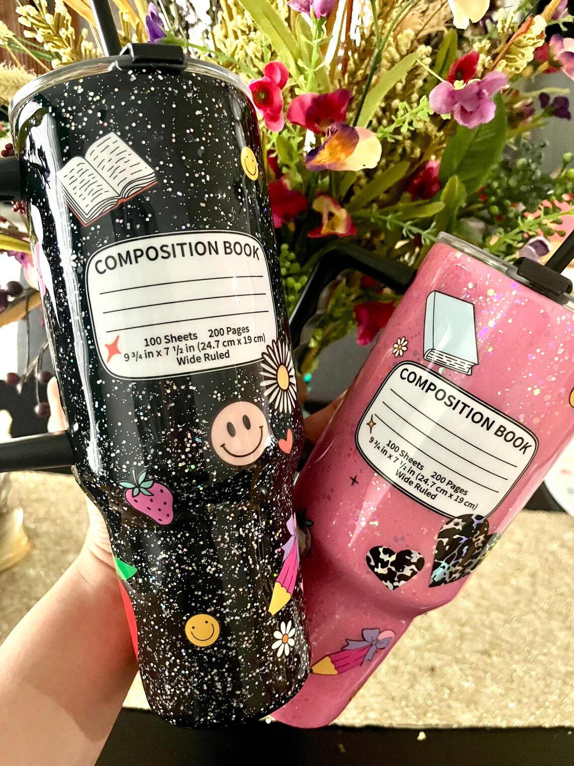 Custom 40 Oz Teacher Composition Notebook Tumbler | Custom Teacher ...