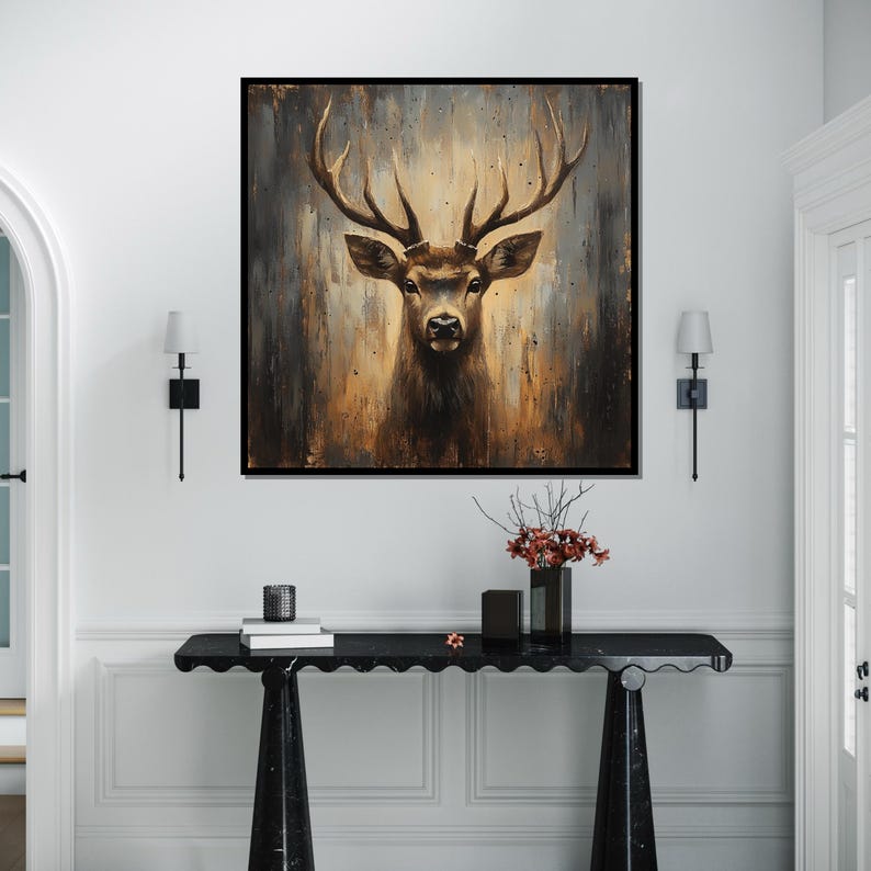 Majestic Stag Canvas, Deer Wall Art, Nature Inspired Canvas, Wall Art ...