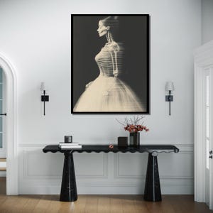 Ghostly Bride Skeleton Art, Ethereal Skeleton Bride Canvas, Haunting ...