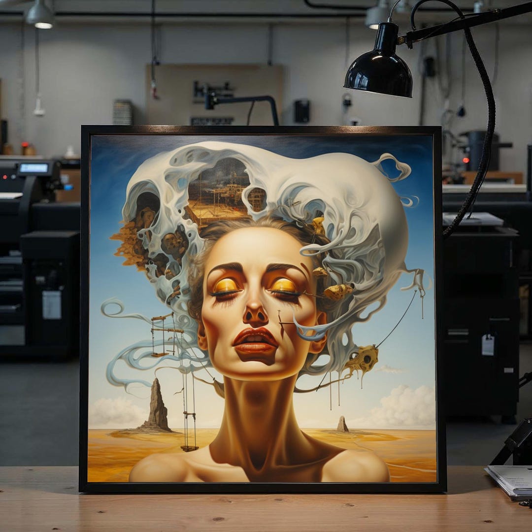 Surreal Dreamscape Canvas, Avantgarde Art, Surrealist Woman Art, Dreamy ...