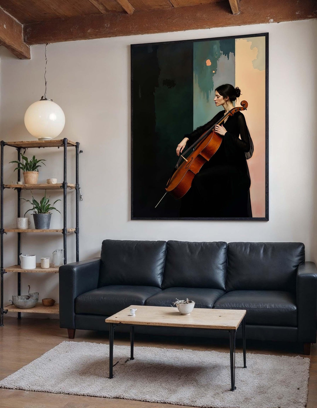 Cellist Portrait Canvas, Musician Art, Elegant Cello Art Print, Wall ...