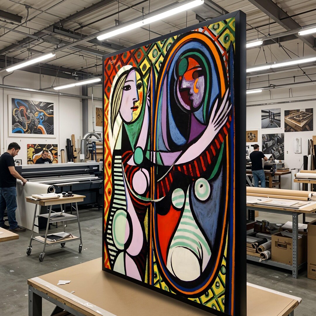 Picasso Canvas, Abstract Face Art, Colorful Wall Art, Mirror Reflection Poster, Art Canvas ...
