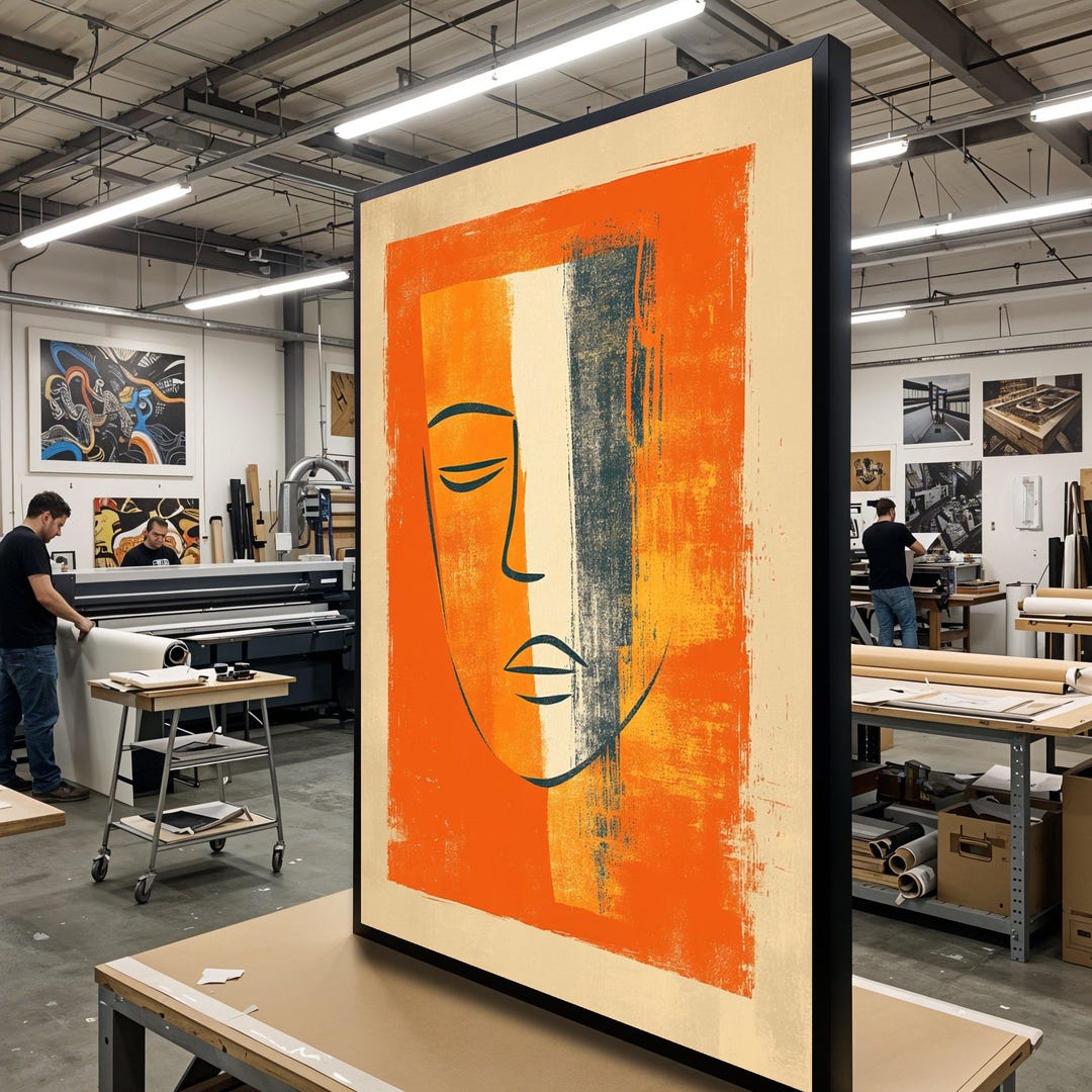 Abstract Face Canvas, Modern Art Wall Print, Minimalist Face Poster ...