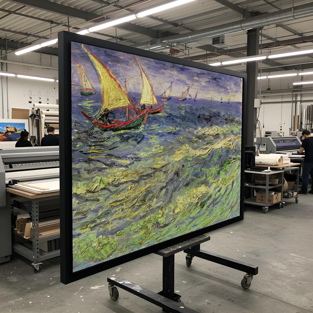 Vincent Van Gogh Seascape Canvas, Ocean Art, Sailing Boats Painting ...