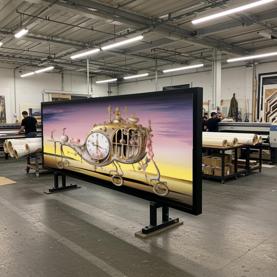 Surreal Clockwork Canvas, Dreamscape Wall Art, Surrealist Art Poster ...