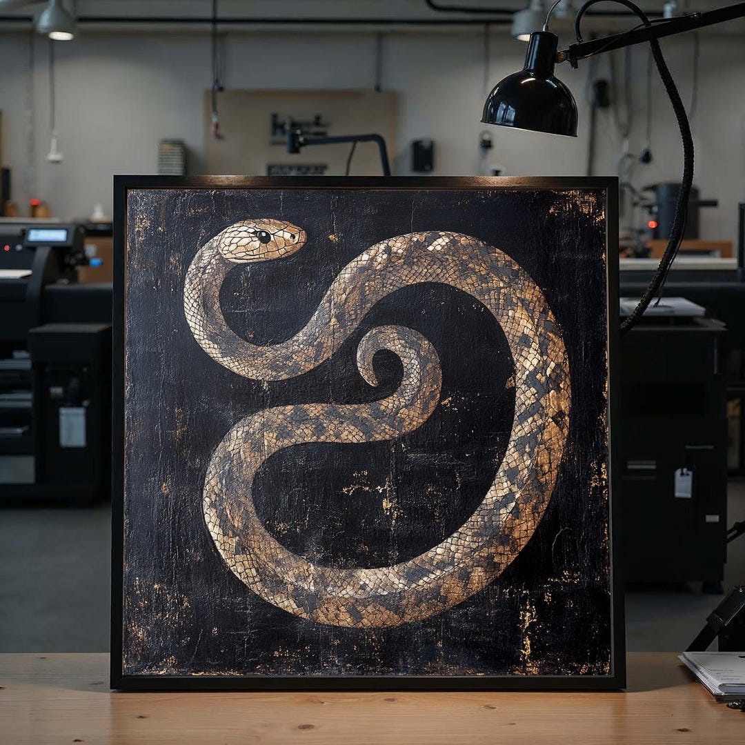 Serpent Canvas, Snake Wall Art, Vintage Snake Print, Animal Poster ...
