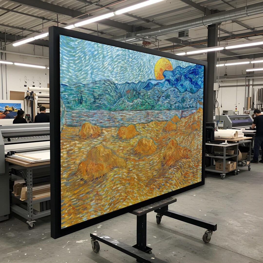 Van Gogh Moonrise, Starry Landscape Canvas, Harvest Field Art, Wall Art ...