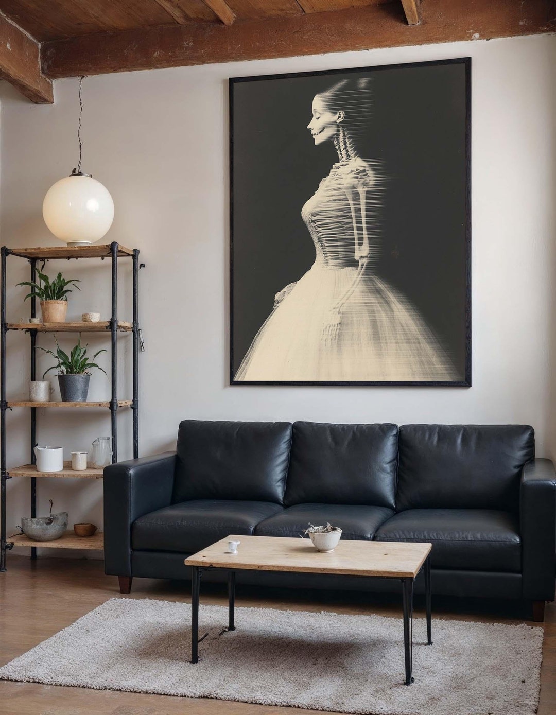 Ghostly Bride Skeleton Art, Ethereal Skeleton Bride Canvas, Haunting ...