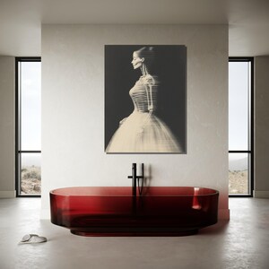 Ghostly Bride Skeleton Art, Ethereal Skeleton Bride Canvas, Haunting ...