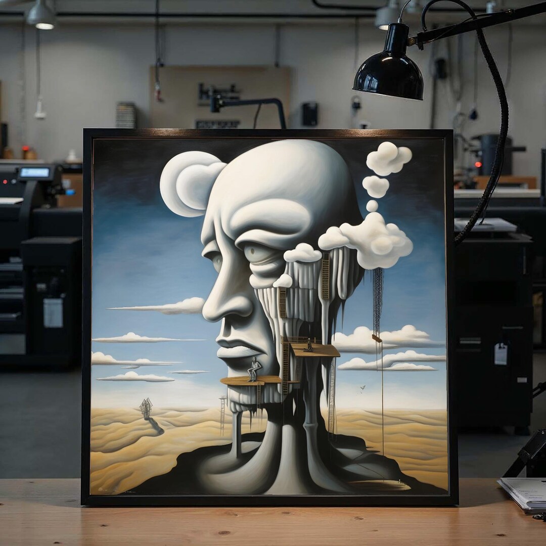Surreal Dreamscape Canvas, Human Face Fantasy Art, Cloud Architecture ...