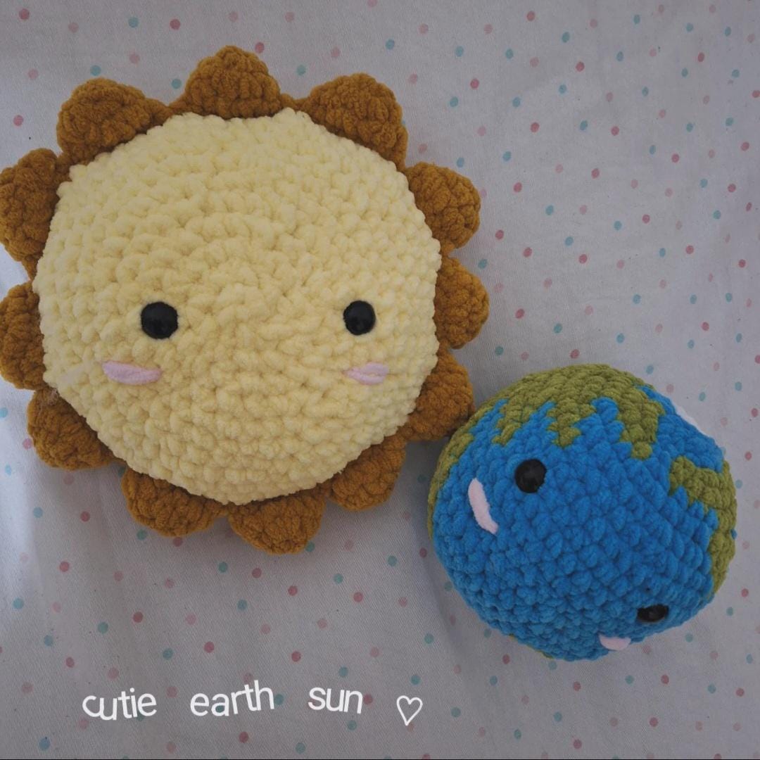 Colorful Earth / only Earth / Plushie, Amigurumi, Yellow and Mustard - Etsy