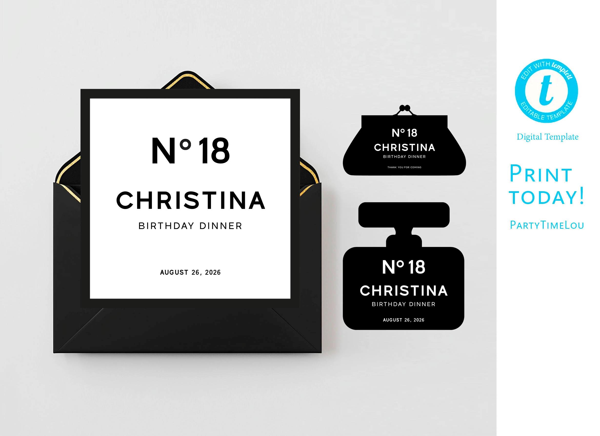 Fashion Designer Label Digital Download, Editable Luxury Perfume No 5 ...