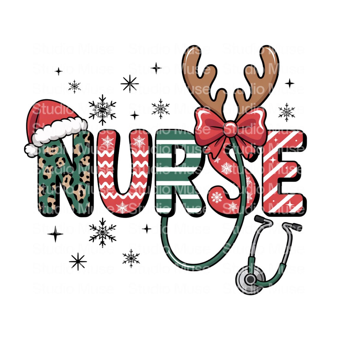 Christmas Nurse PNG, Festive Nurse Sublimation Design, Christmas Gift ...