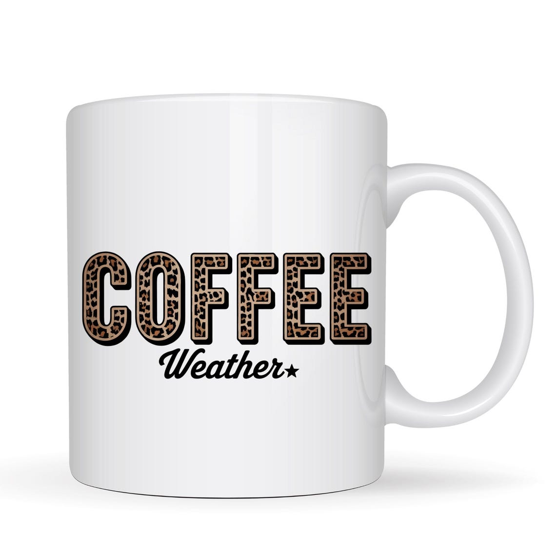 Coffee Weather PNG, Leopard Print Coffee Quote Sublimation Design, Fall ...