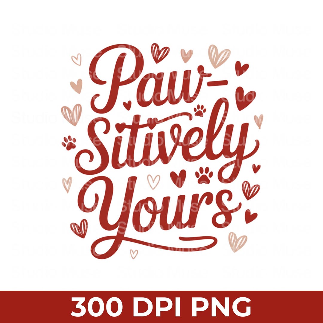 Pawsitively Yours PNG | Cute Dog Valentine Quote | Pet Lover ...