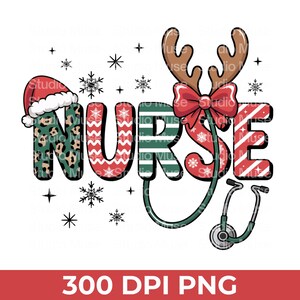 Christmas Nurse PNG, Festive Nurse Sublimation Design, Christmas Gift ...