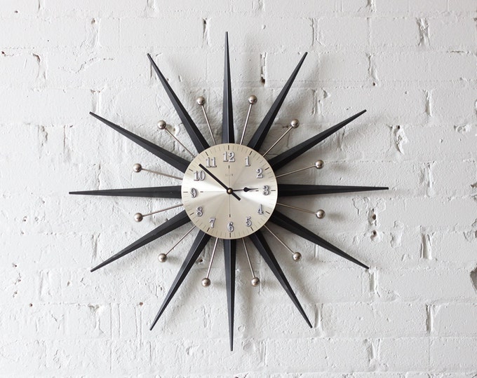 Elgin Starburst Wall Clock - Etsy