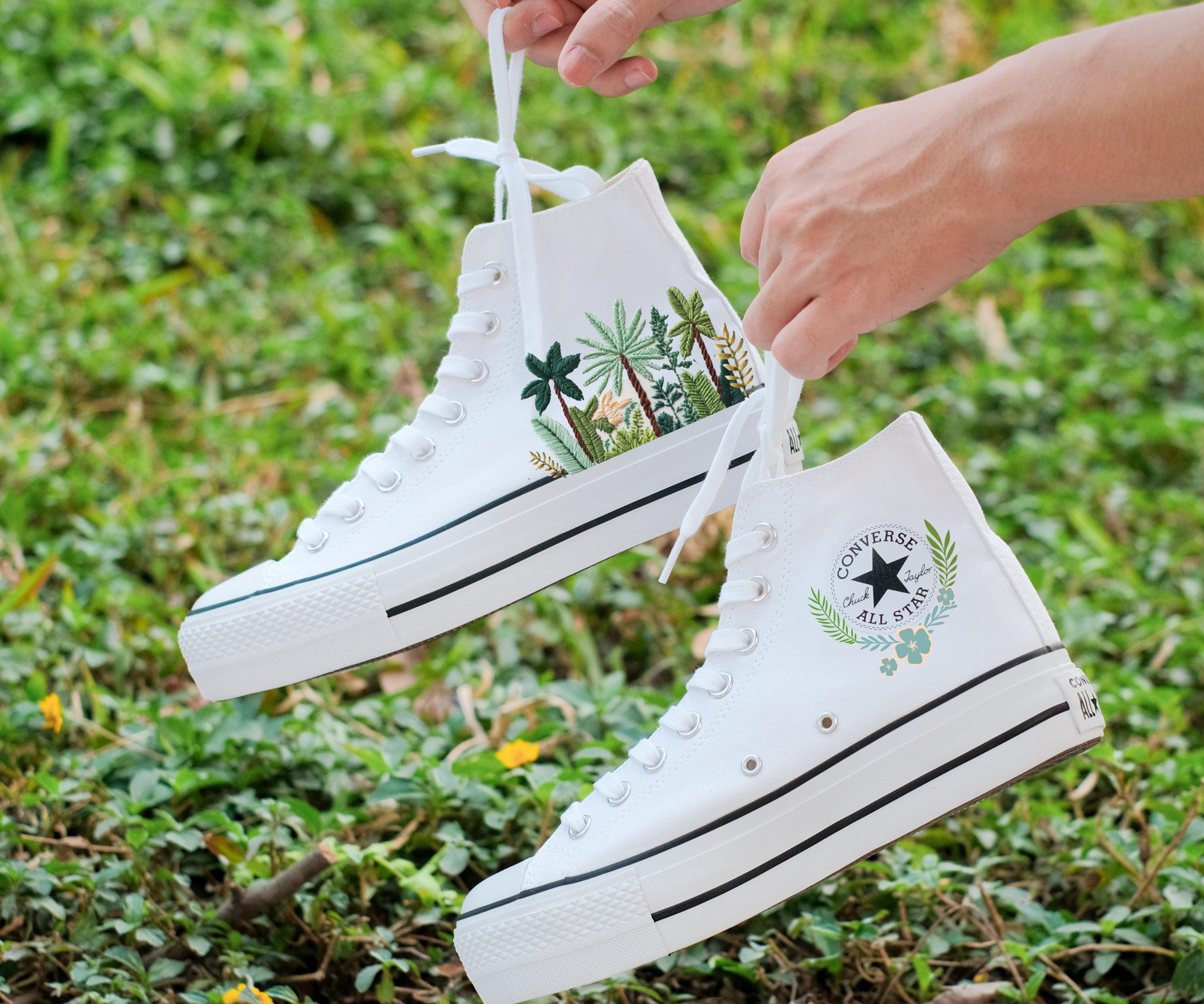 Custom Converse Chuck Taylor Tropical Embroidered Converse Shoes ...
