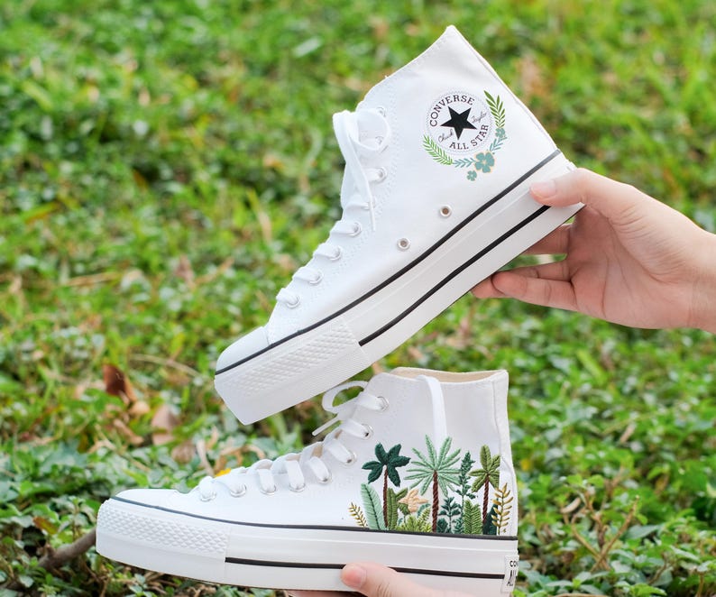 Custom Converse Chuck Taylor Tropical Embroidered Converse Shoes ...